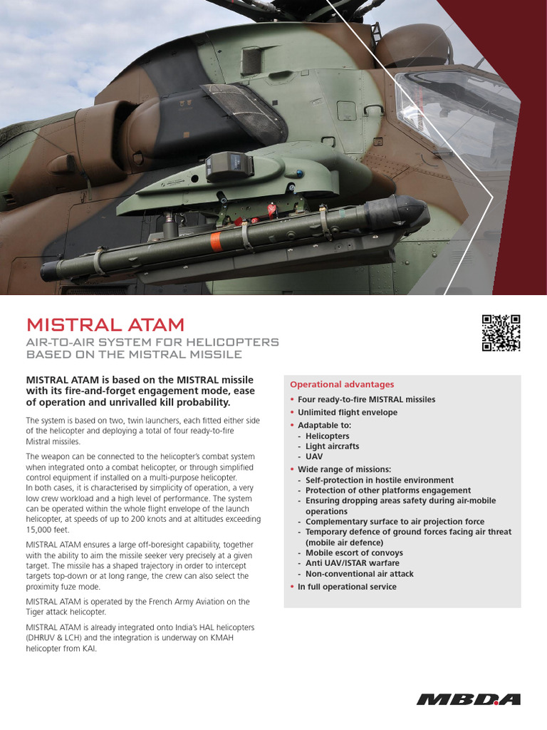 2023 Mistral ATAM Datasheet | PDF | Military Technology | Missile Types