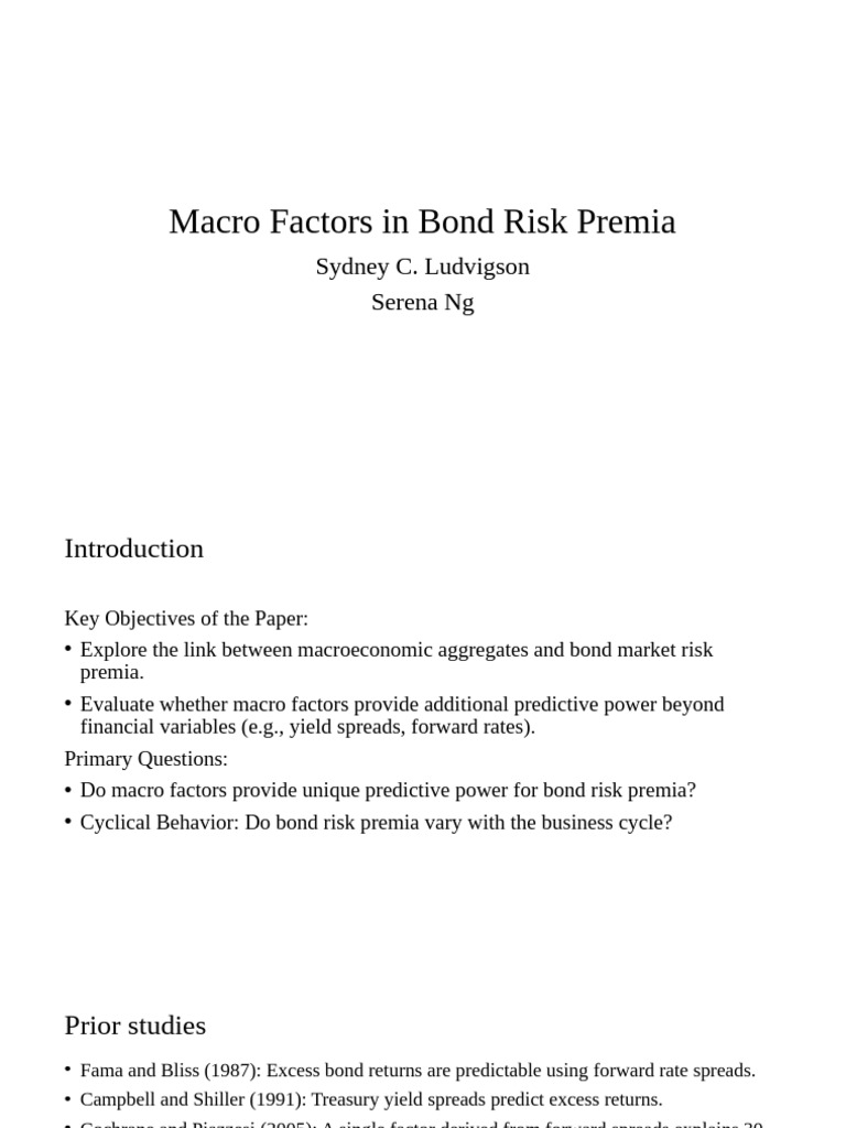 Macro Factors Impacting Bond Risk Premia | PDF | Macroeconomics ...