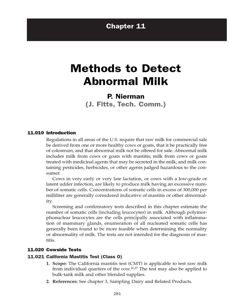 9780875530024ch11-Met para Detectar Leche Anormal | PDF | Milk | Cytometry