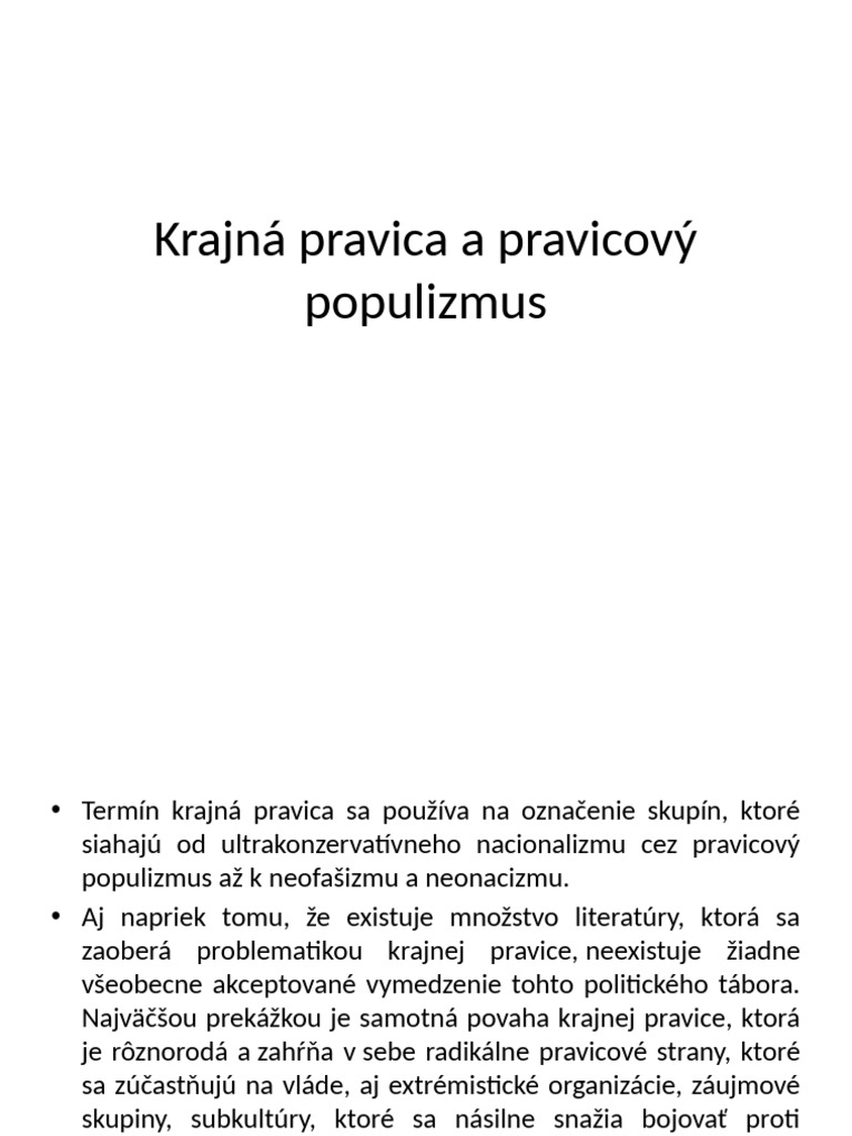 Extrémizmus A Radikalizmus - Krajná Pravica 24 - 25. | PDF