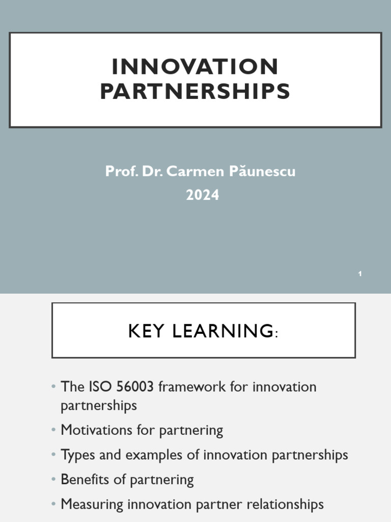 Innovation Partnerships Framework Guide | PDF | Innovation | Startup ...