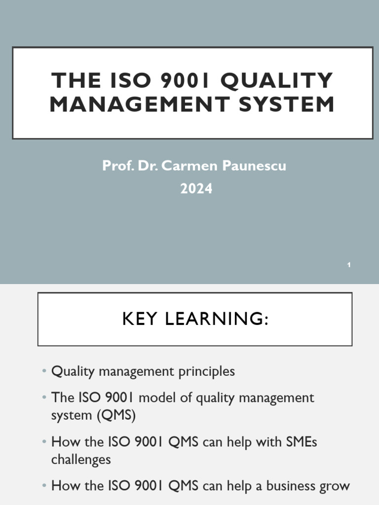 BQI - Lesson4 - ISO 9000 Quality System | PDF | Quality Management System | Quality Management