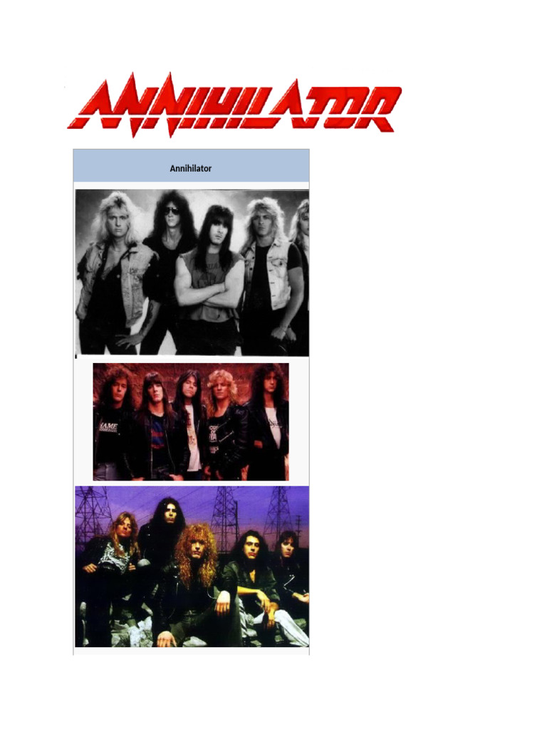 Annihilator Biography | PDF | Heavy Metal Music