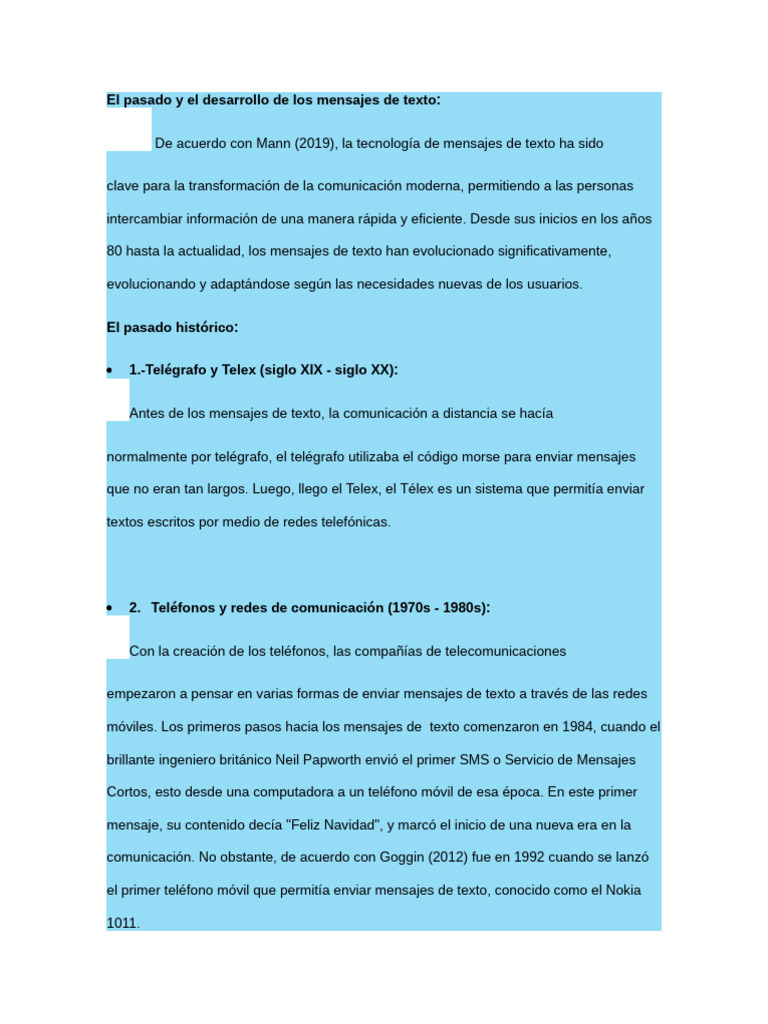 Evolución de los Mensajes de Texto | PDF | Mensajería instantánea ...