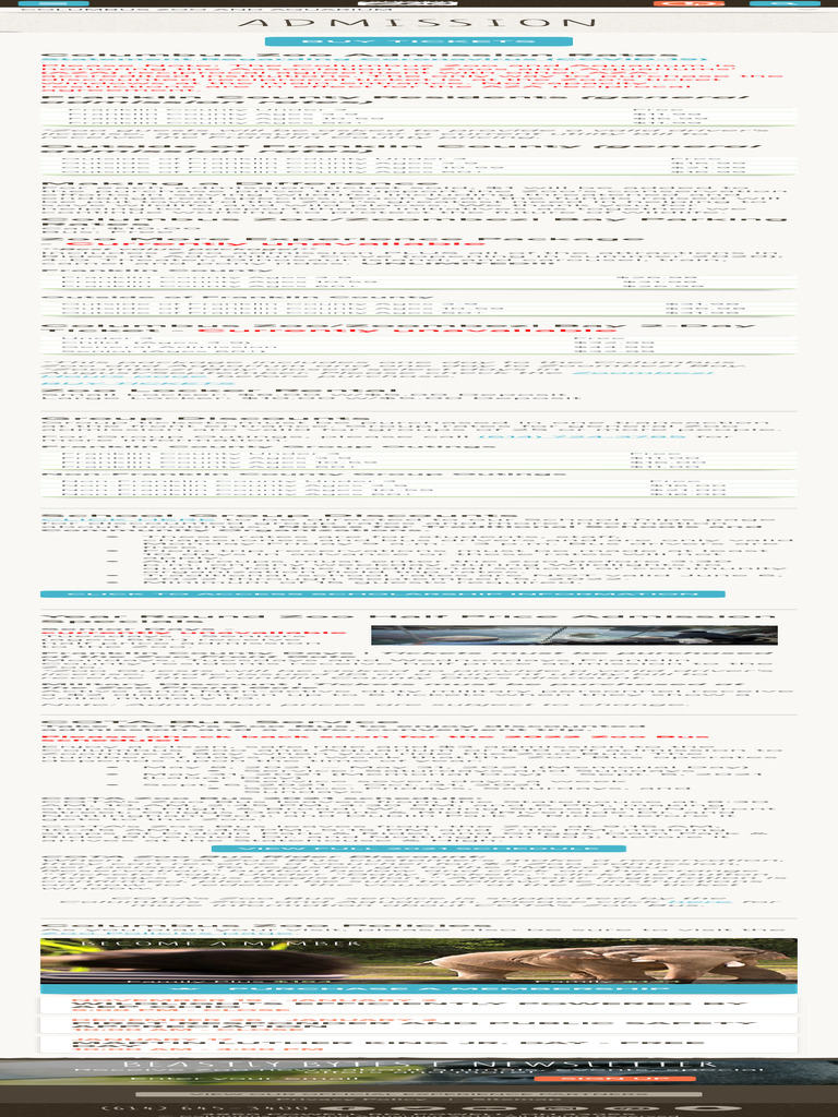 Columbus Zoo Admission Rates 2021 | PDF | Zoo