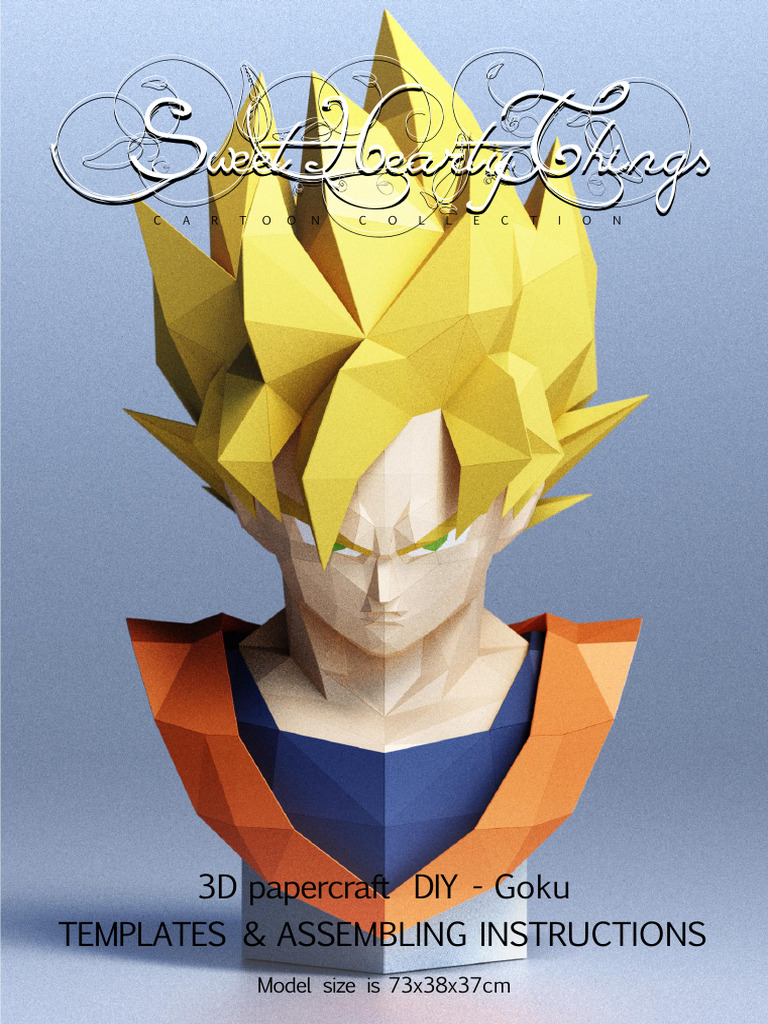 Goku Papercraft Template Guide | PDF | Chess Openings | Office Equipment