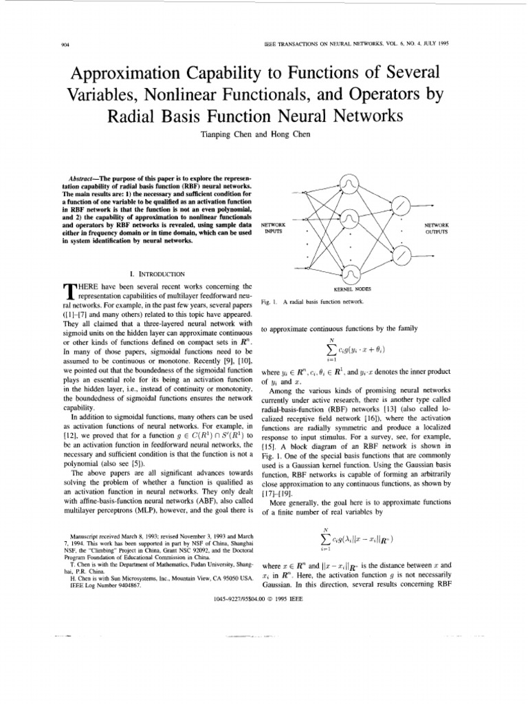 Approximation Capability To Functions Of Several Variables Nonlinear