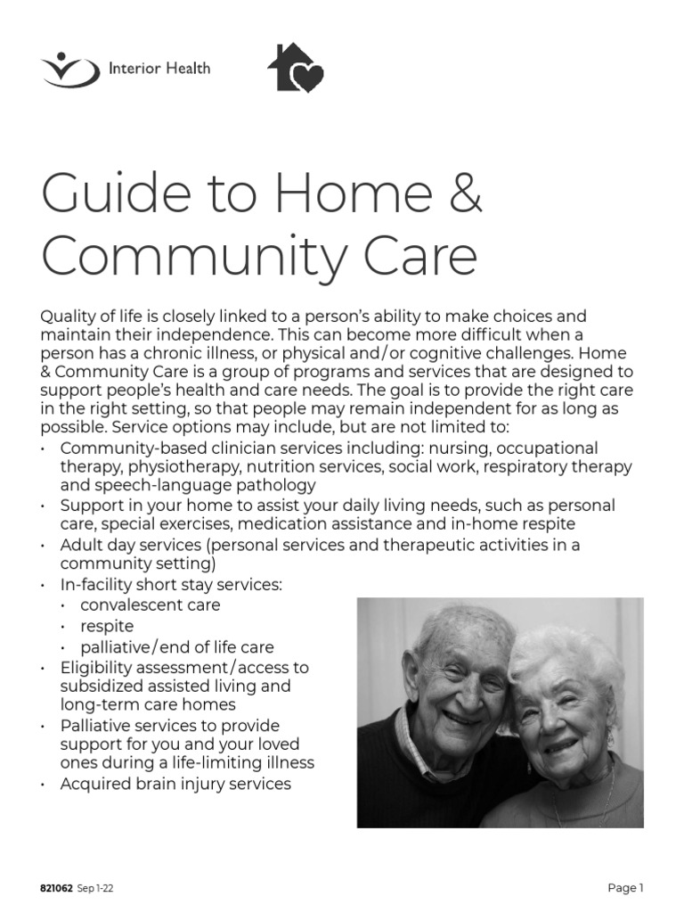 Home & Community Care Services Guide | PDF | Palliative Care | Physical ...