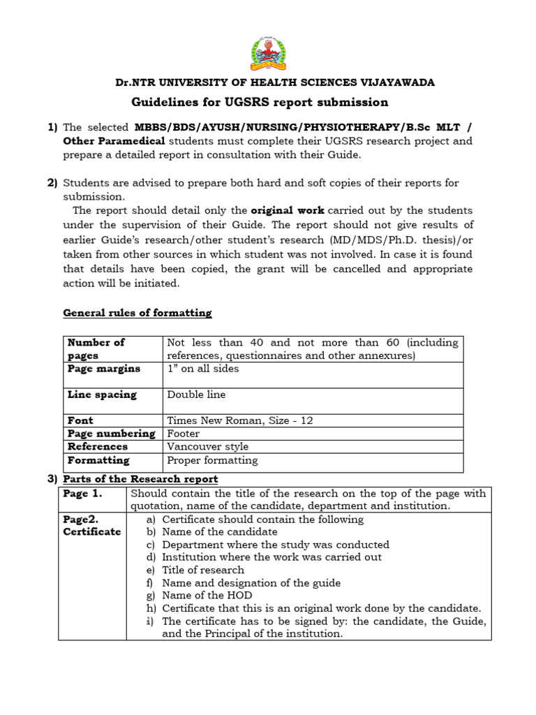 Report Submission Guidelines | PDF | Methodology | Scientific Method