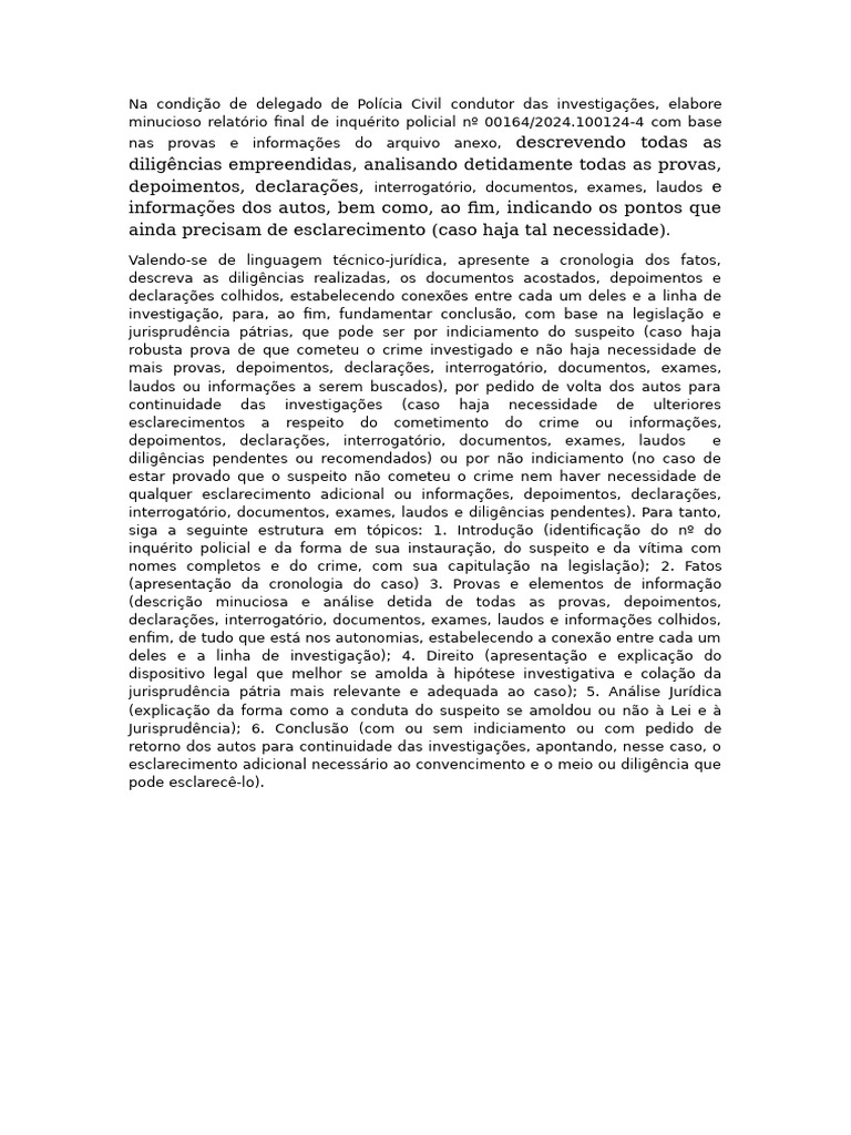 Comandos ONE Relatório Inquérito Policial | PDF | Justiça | Crime e ...