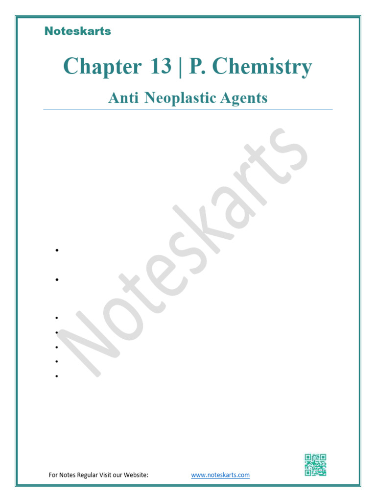Anti-Neoplastic Agents Overview | PDF | Chemotherapy | Leukemia