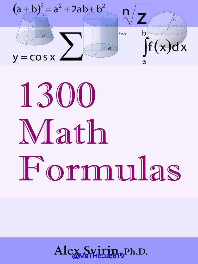 1300 Math Formulas (Wolf - Club - Bot) | PDF | Mathematics | Algebra