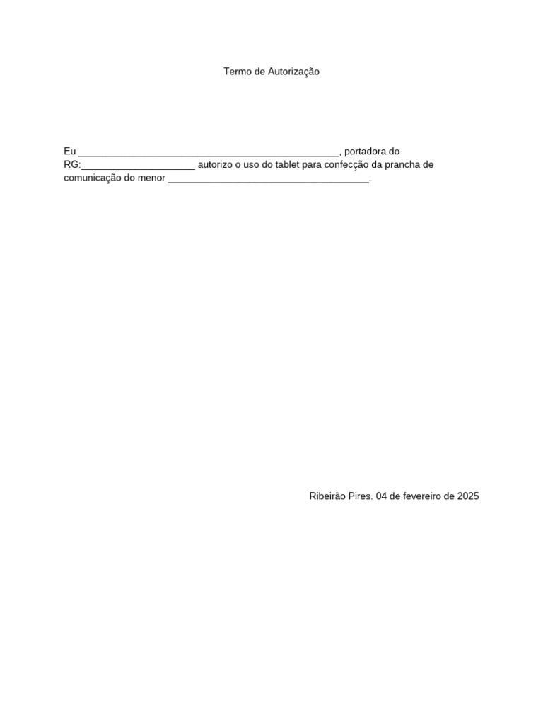 Termo de Autorização | PDF