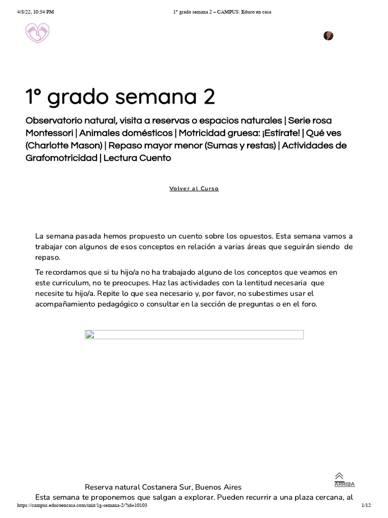 1° Grado Semana 2 | PDF | Palabra