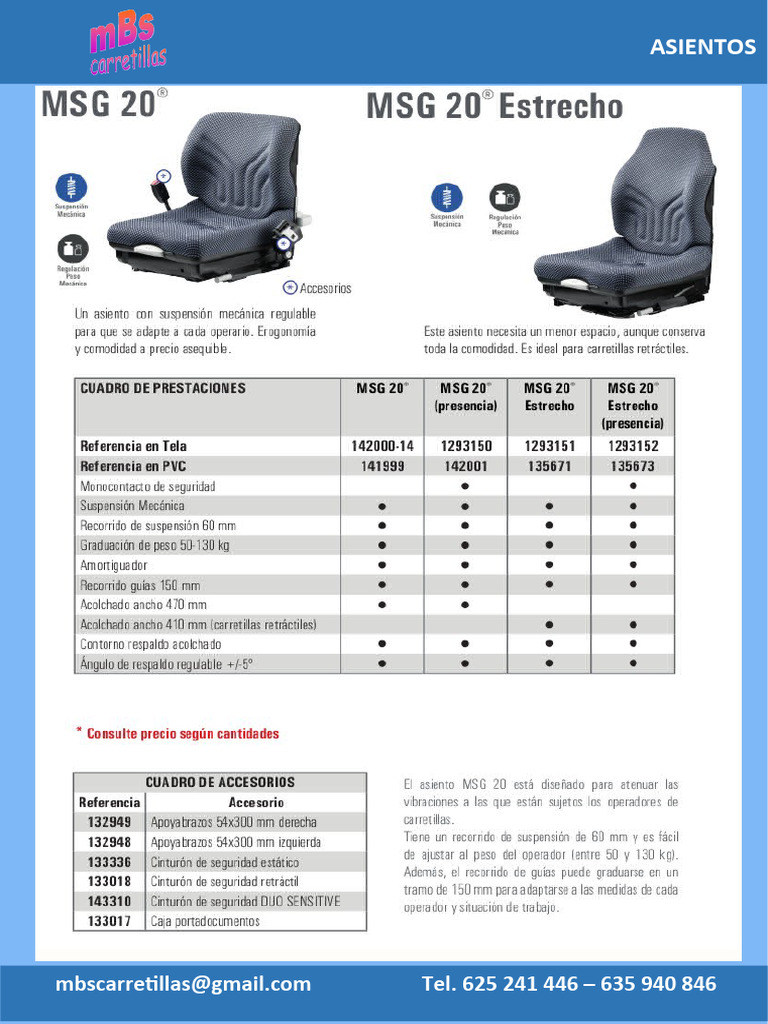 MBSasientos MSG20 | PDF