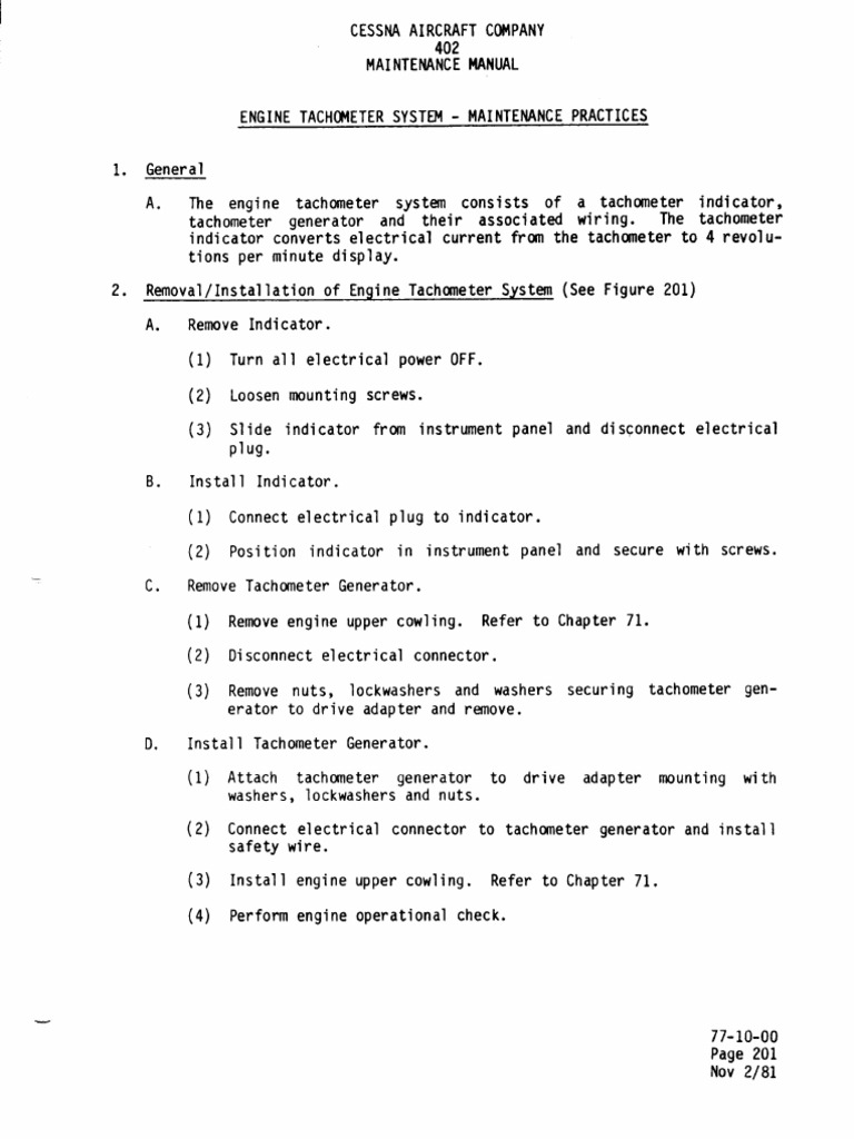 00002 engine tachometer system | PDF