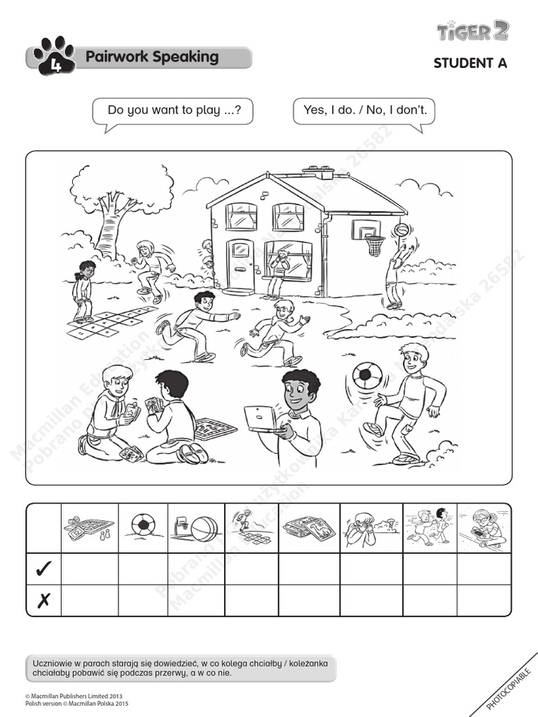 Tiger 2 TRF Unit 4 Pairwork Speaking Worksheets | PDF