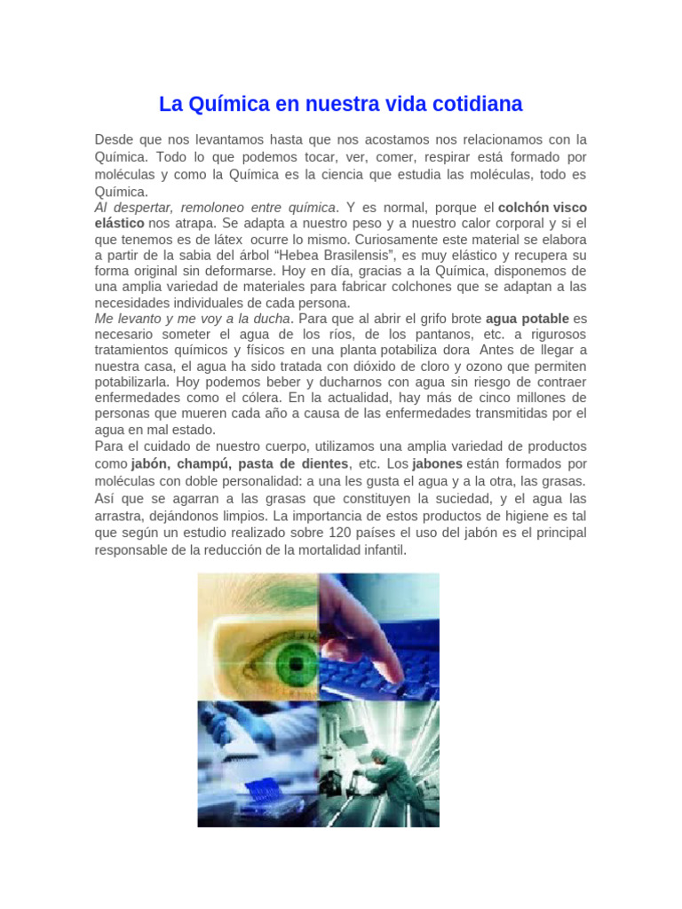 La Química en Nuestra Vida Cotidiana | PDF
