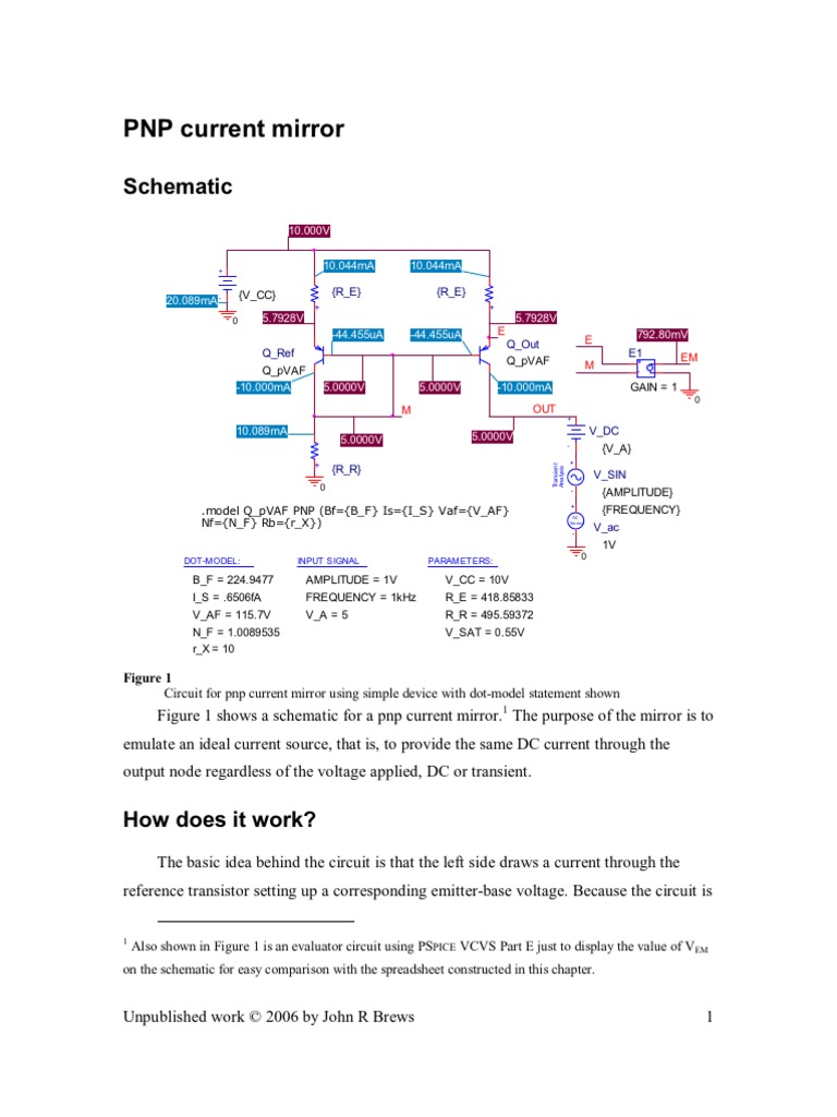 PNP Current Mirror | Bipolar Junction Transistor | Electrical Engineering