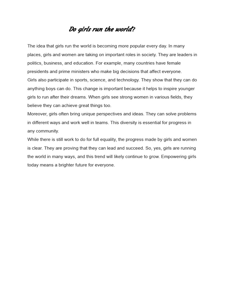 Do Girls Run The World | PDF