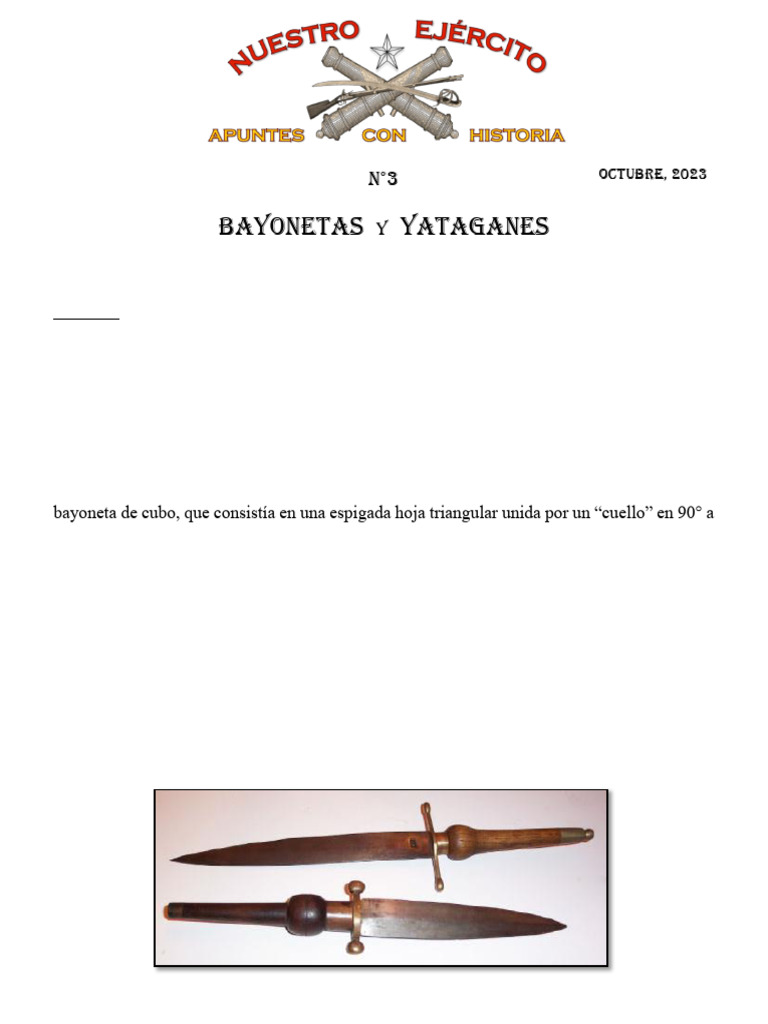 Bayonetas y Yataganes: Historia y Tipos | PDF | Bayoneta | Armas de fuego