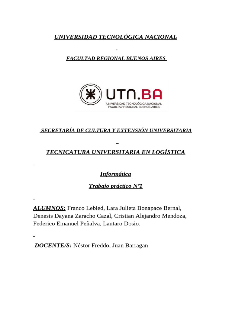 Caratula Utn | PDF