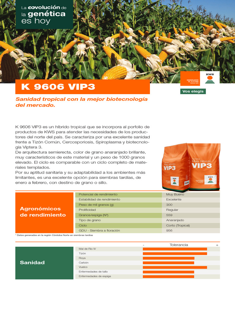 K 9606 Vip3 - Ficha T Cnica - Kws Argentina | PDF
