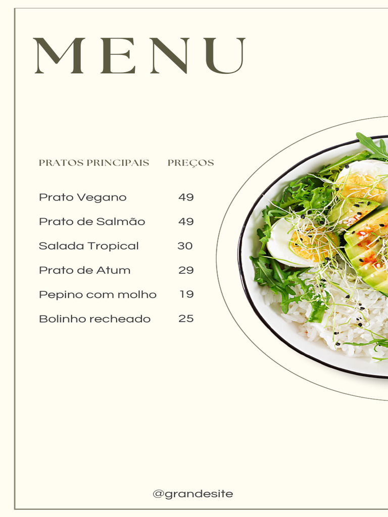 Modelo Cardápio Atualizado | PDF