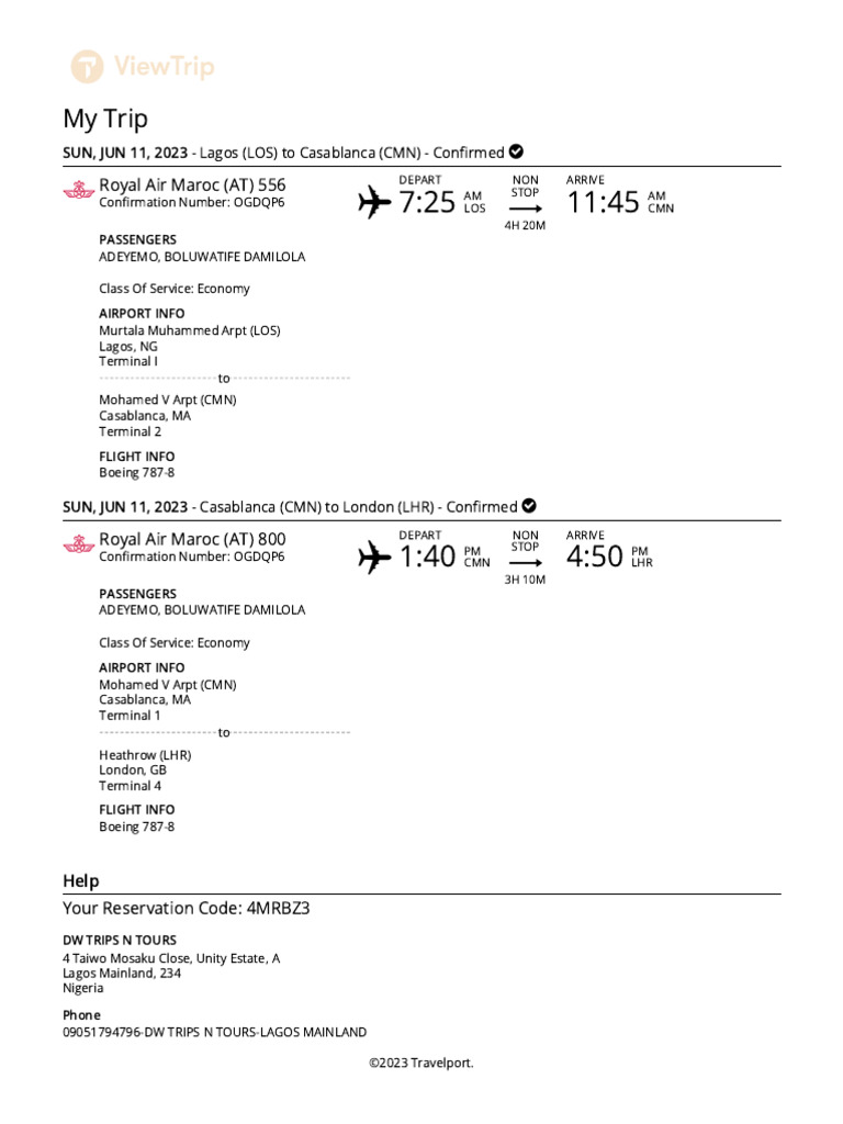 Travelport Viewtrip - My Trip | PDF