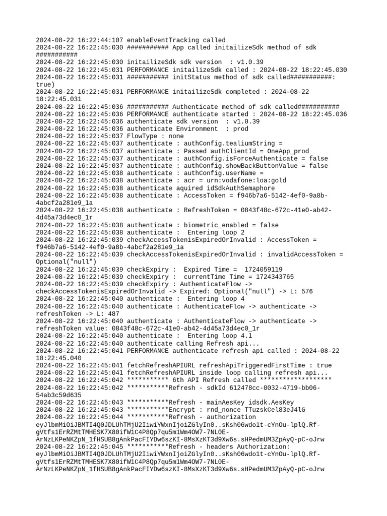 Id SDK Logs | PDF | Computing | Computer Data