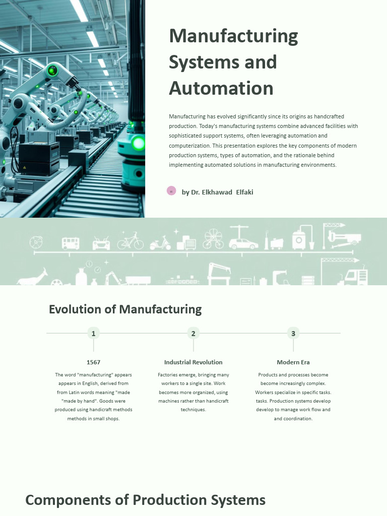 Chapter 1 Intruduction To Automation, Production Systems 1 | PDF | Automation | Tools