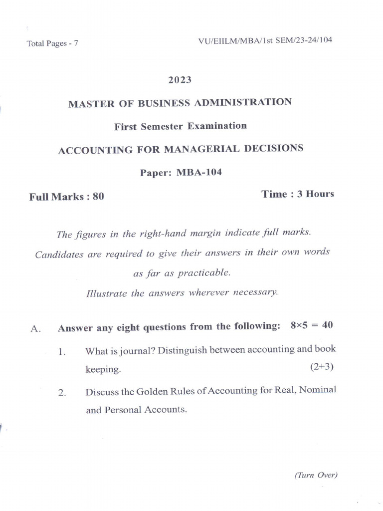 Accounting For Managerial Decisions-1 | PDF