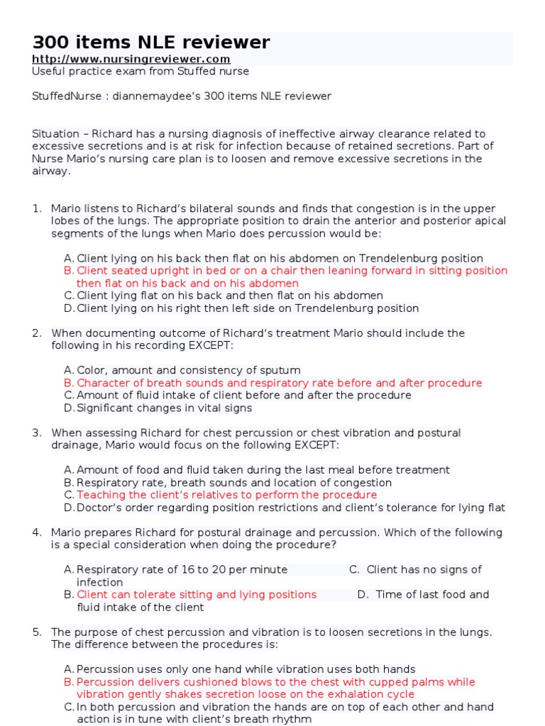 300 Items NLE Reviewer | PDF | Nursing | Experiment