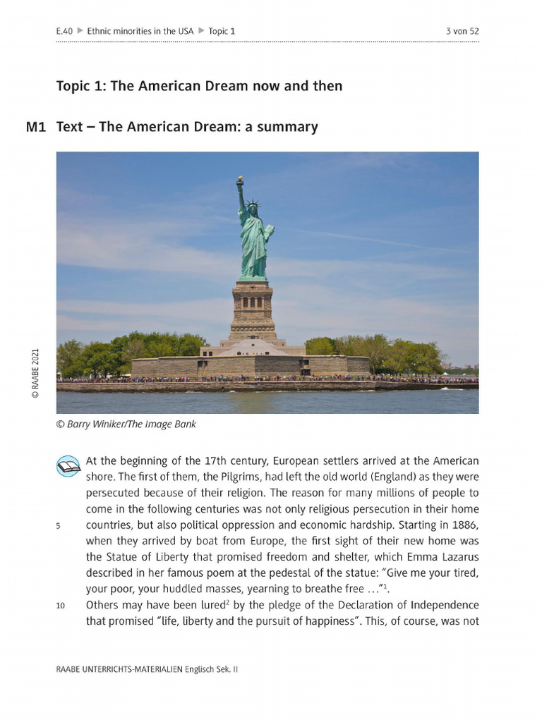 Topic 1 - The American Dream Now and ThenSTUDENTS | PDF