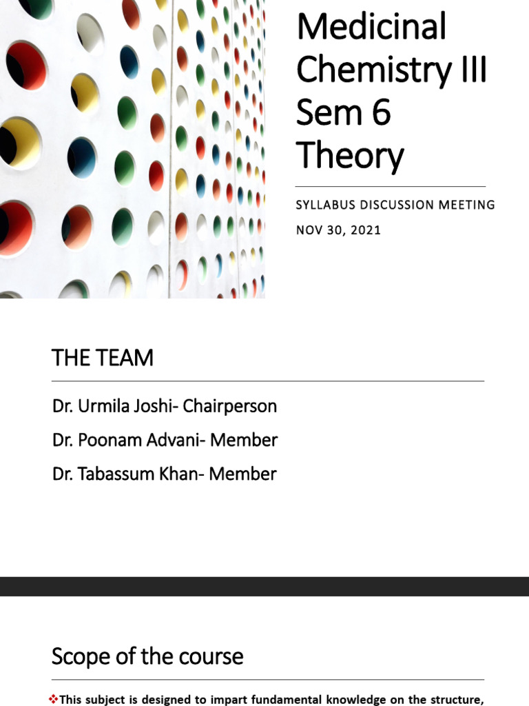 CBCS (R2019) - SemVI - BP601T - Med - Chem. III Theory+BP607P - Med ...
