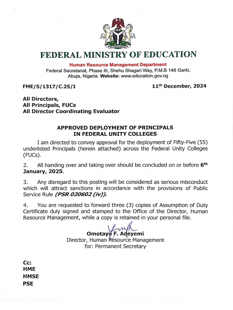 Redeployed Principals | PDF
