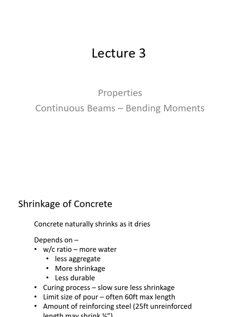 Arch 335 - Lect 3 - Properties and Bending Moments - 2025 | PDF