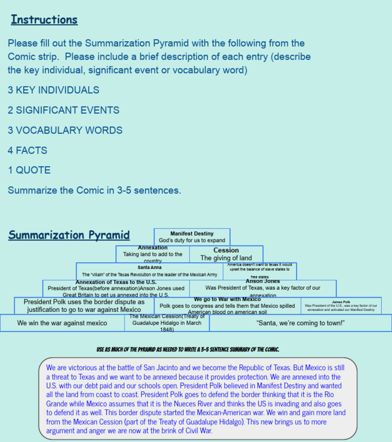 Charity's Summarization Pyramid | PDF | Mexican–American War | North ...