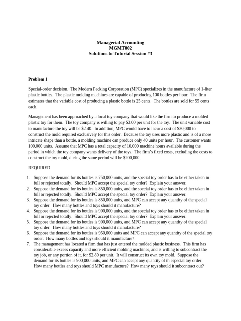 Solutions To Tutorial Session #2 - 1 | PDF | Business | Economics