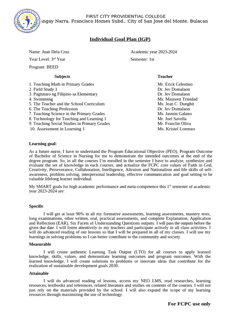 IGP Sample2 | PDF | Learning | Knowledge