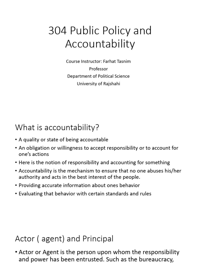 Public Policy and Accountability | PDF | Accountability | Regulatory ...