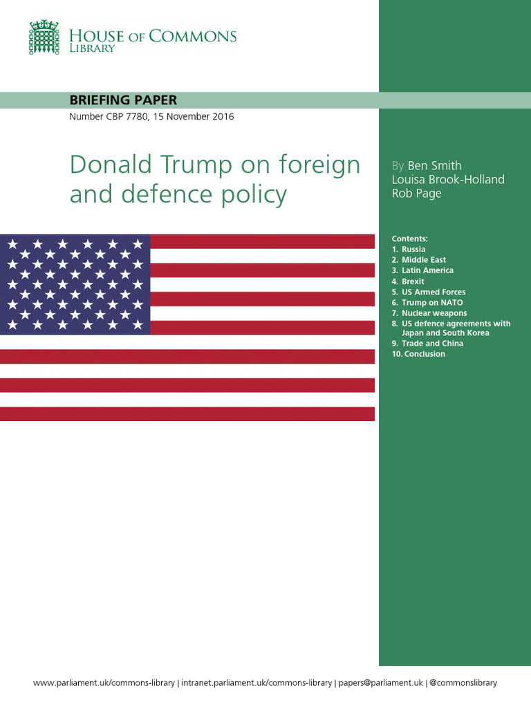Trump’s Foreign and Defence Policy Analysis | PDF | American Government ...