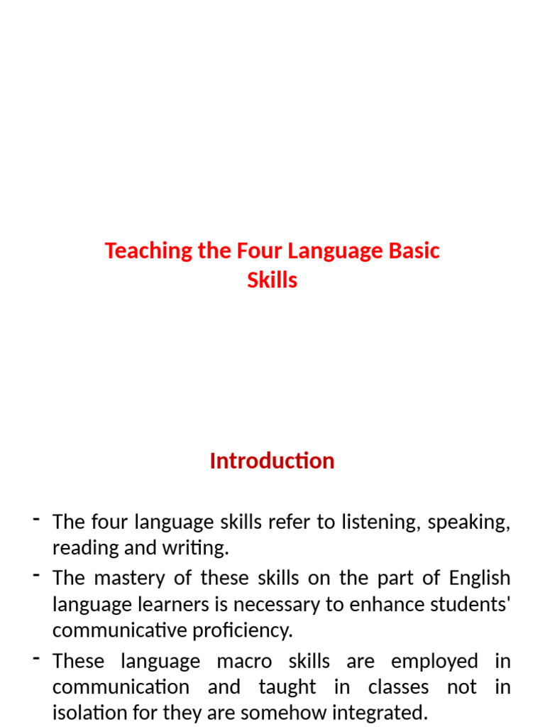 Language Basic Skills | PDF | Reading Comprehension | Learning