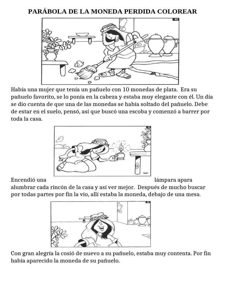 Parábola de La Moneda Perdida Colorear | PDF