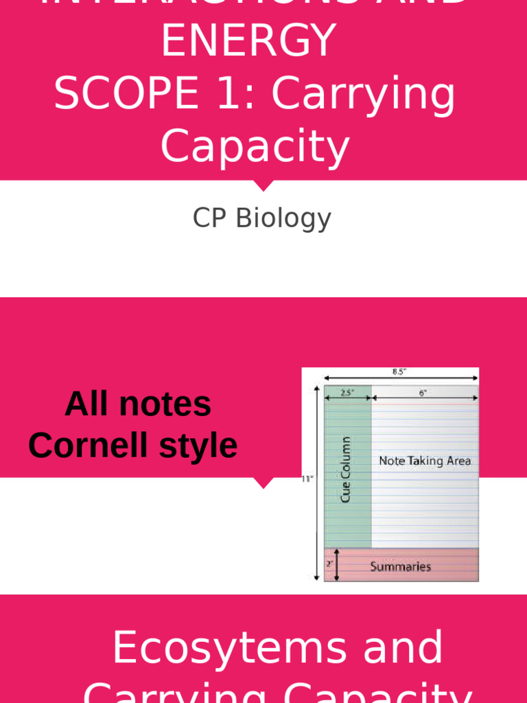 Notes Carrying Capacity | PDF | Ecosystem | Predation