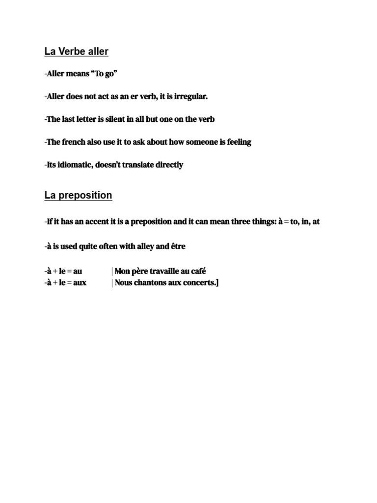 French Notes Structure 4.2 | PDF