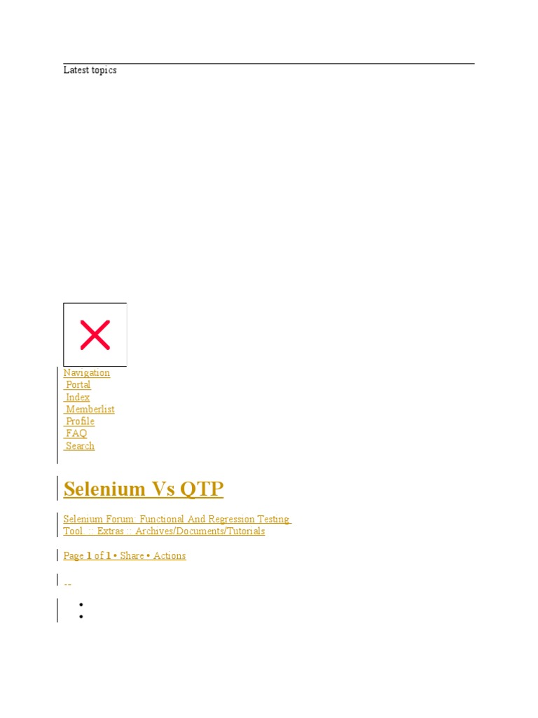 Selenium Vs QTP: Latest Topics | PDF | Selenium (Software) | Web Browser