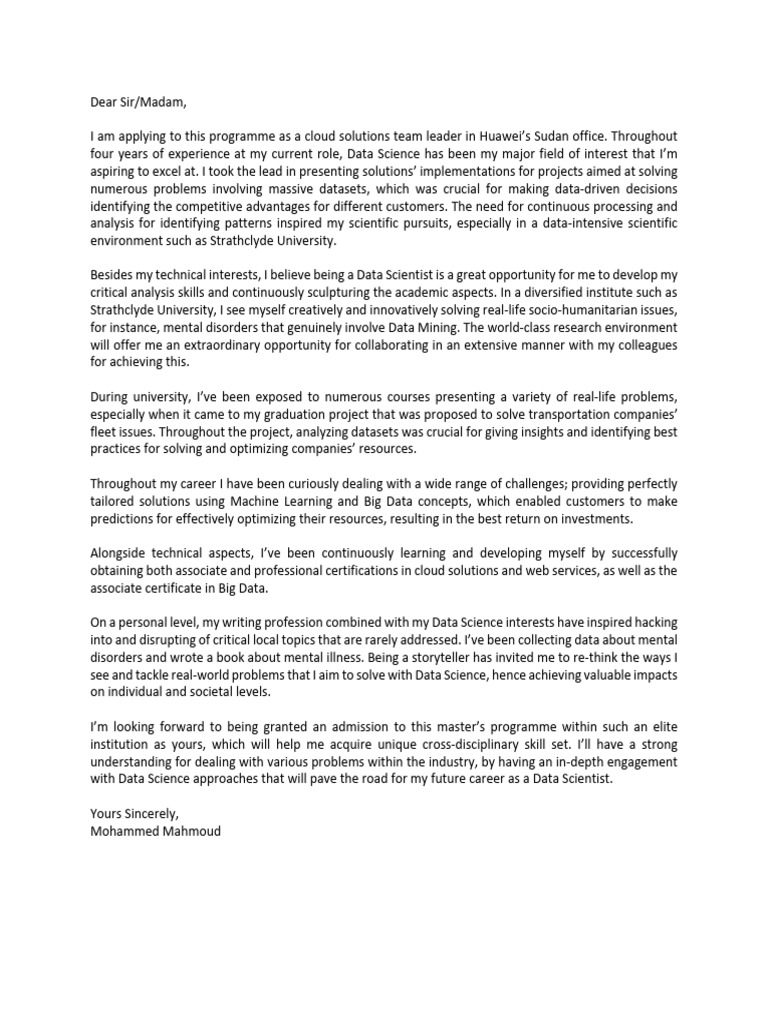 Personal Statement - Strath | PDF | Data Science | Big Data