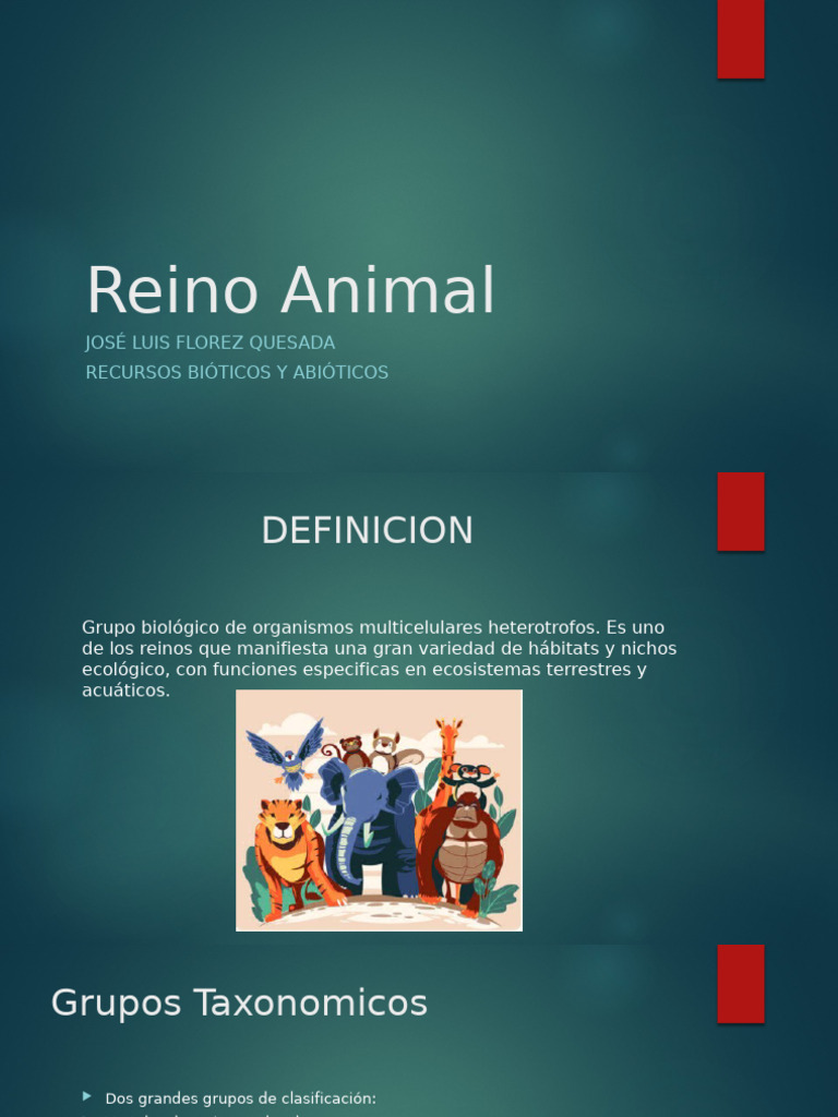 Presentación Recursos Bioticos y Abioticos (Reino Animal) | PDF