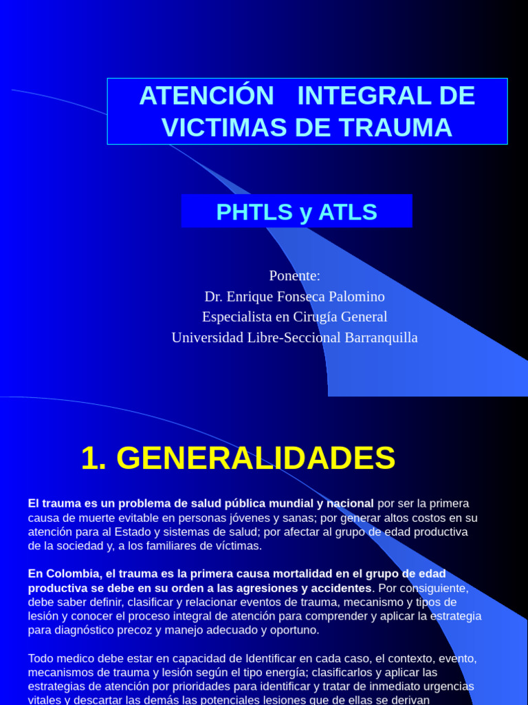 II. Trauma (Atls) | PDF | Especialidades Medicas | Emergencias Médicas